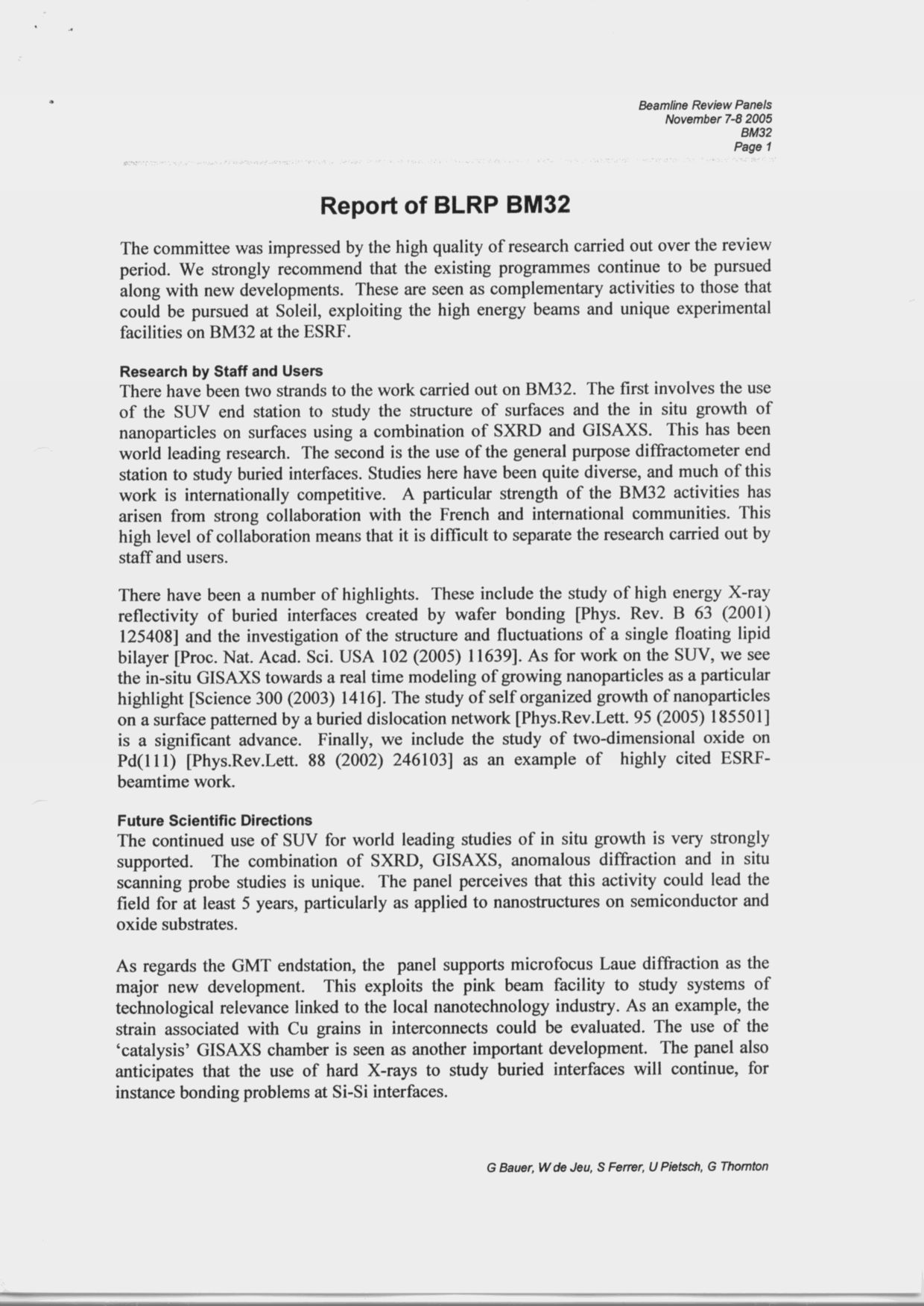 BM 32 Reports & Publications