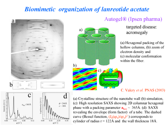Biomimetic organization of lanreotide acetate